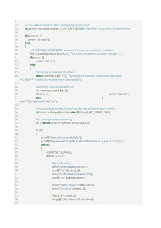 Synchronization of shared memory using semaphores | PDF