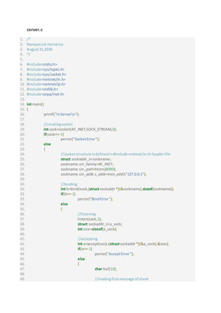 client-server communication using socket IPC | DOCX