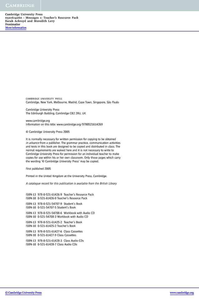 Messages 1 teacher's resource pack | PDF