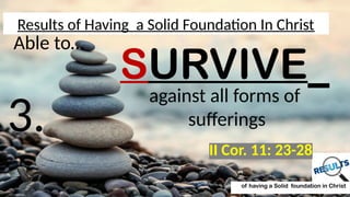 Results of having a solid foundation in Christ | PPTX