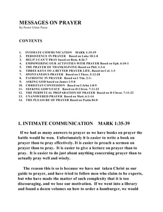 Messages on prayer | PDF