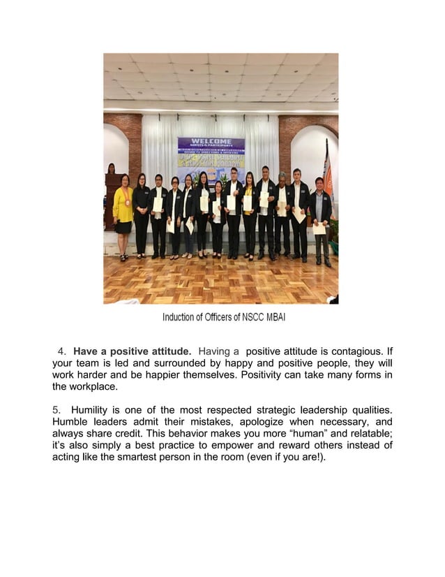 Message to NSCC Induction of Officers | PDF | Business Administration ...