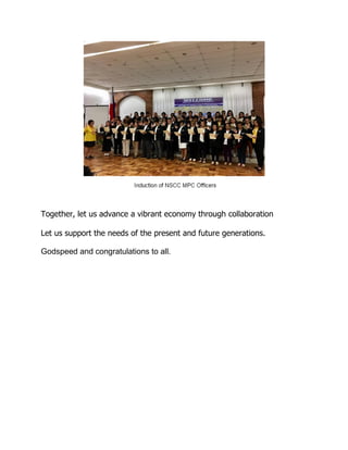 Message to NSCC Induction of Officers | PDF
