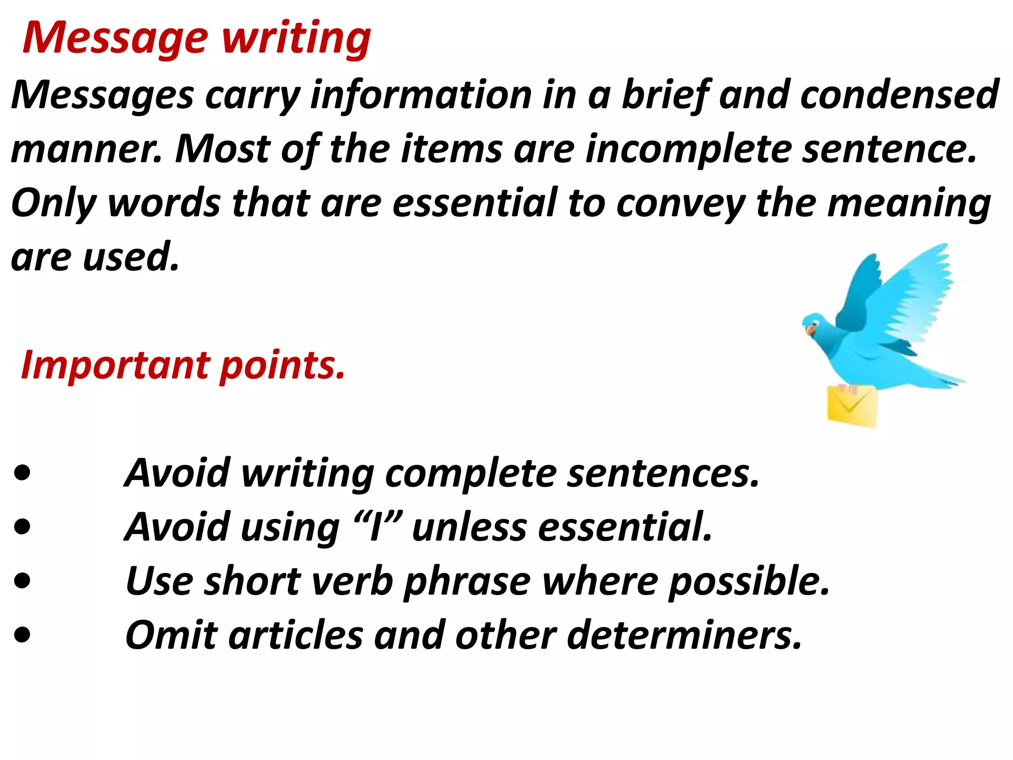 Message writing | PPTX