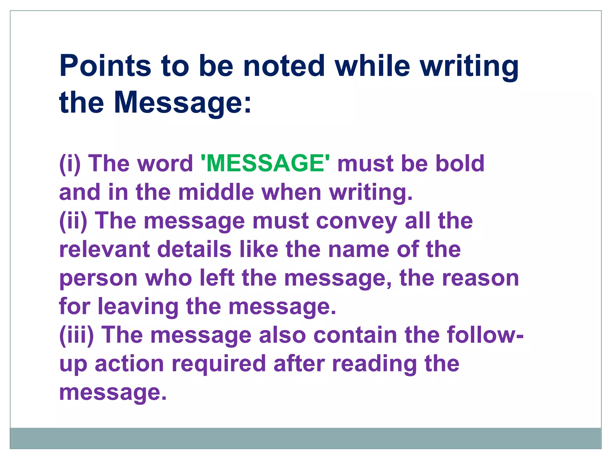 Message writing | PPTX