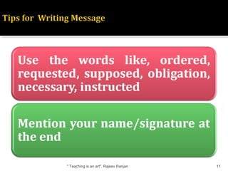 Message writing tips and techniques - format and examples | PPT