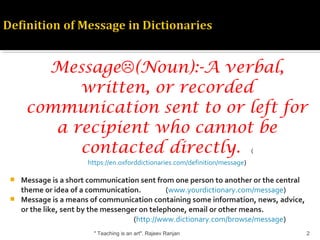 Message writing tips and techniques - format and examples | PPT