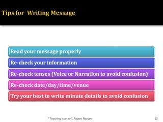 Message writing tips and techniques - format and examples | PPT