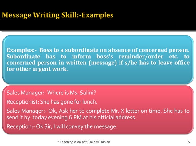 Message writing tips and techniques - format and examples | PPT