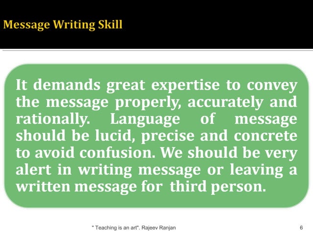 Message writing tips and techniques - format and examples | PPT