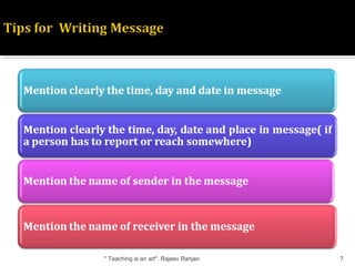 Message writing tips and techniques - format and examples | PPT