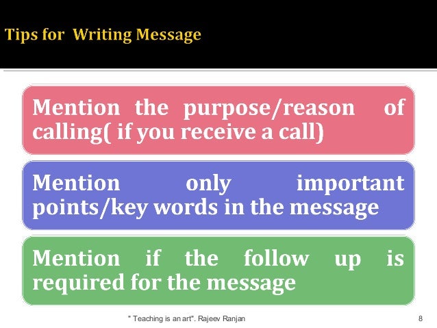 Message writing tips and techniques - format and examples