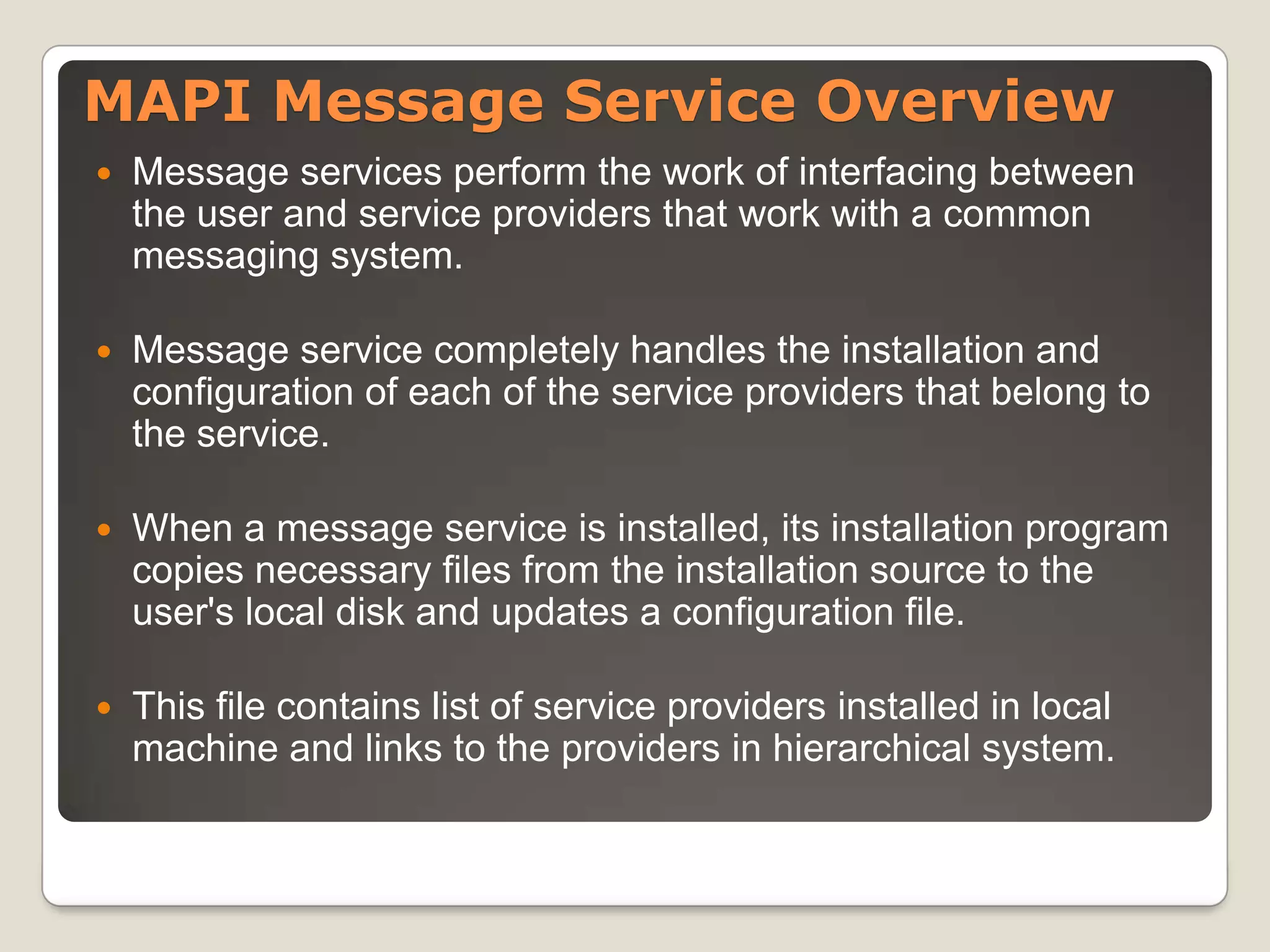 Messaging API (MAPI) | PPT