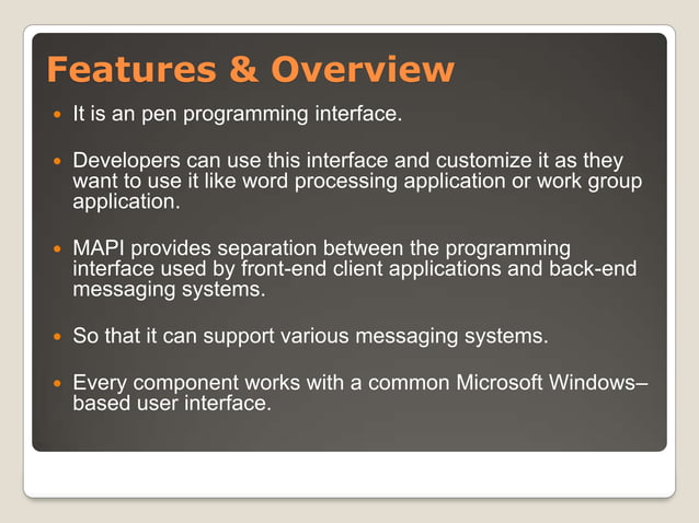 Messaging API (MAPI) | PPT