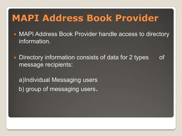 Messaging API (MAPI) | PPT
