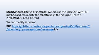 Messaging APIs of RingCentral | PPT