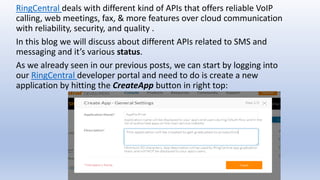 Messaging APIs of RingCentral | PPT