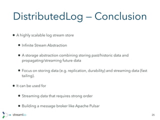 Messaging, storage, or both? The real time story of Pulsar and Apache DistributedLog | PPT