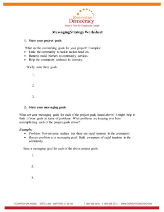 Messaging Strategy Worksheet | DOCX
