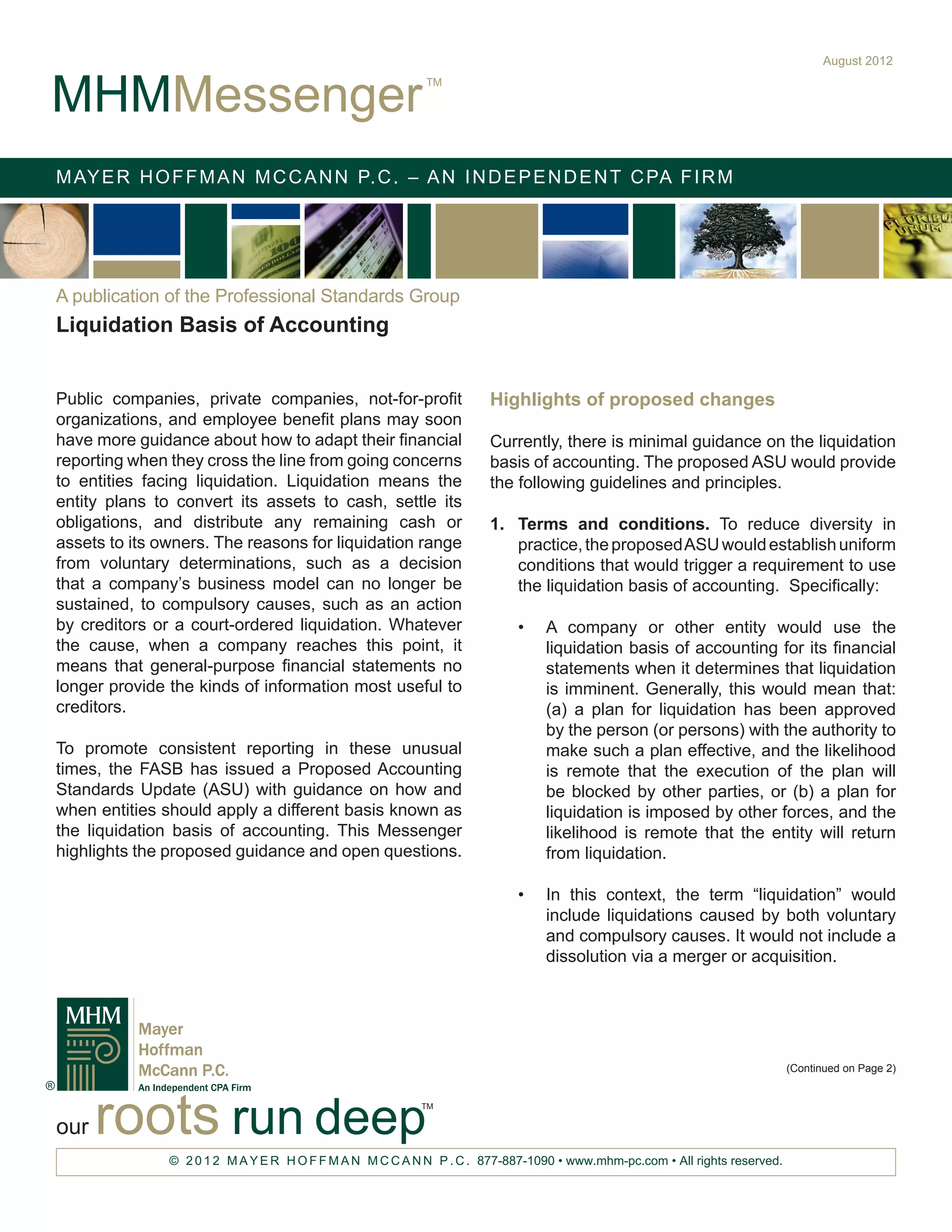 Liquidation Basis of Accounting | PDF