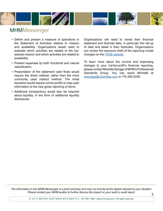MHM Messenger: Top Audit Risk Points for Not-for-Profits | PDF