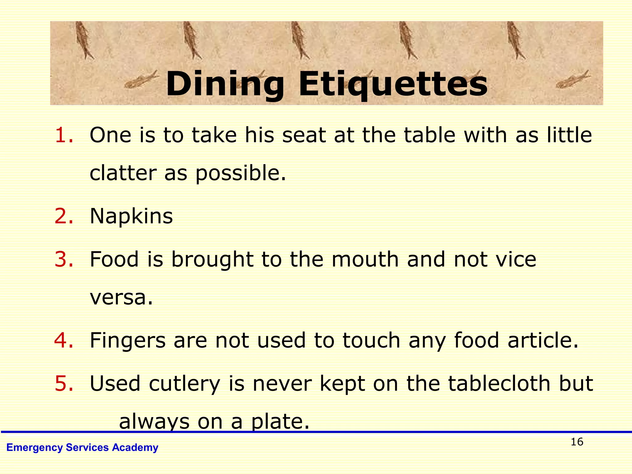 Mess etiquettes | PPT