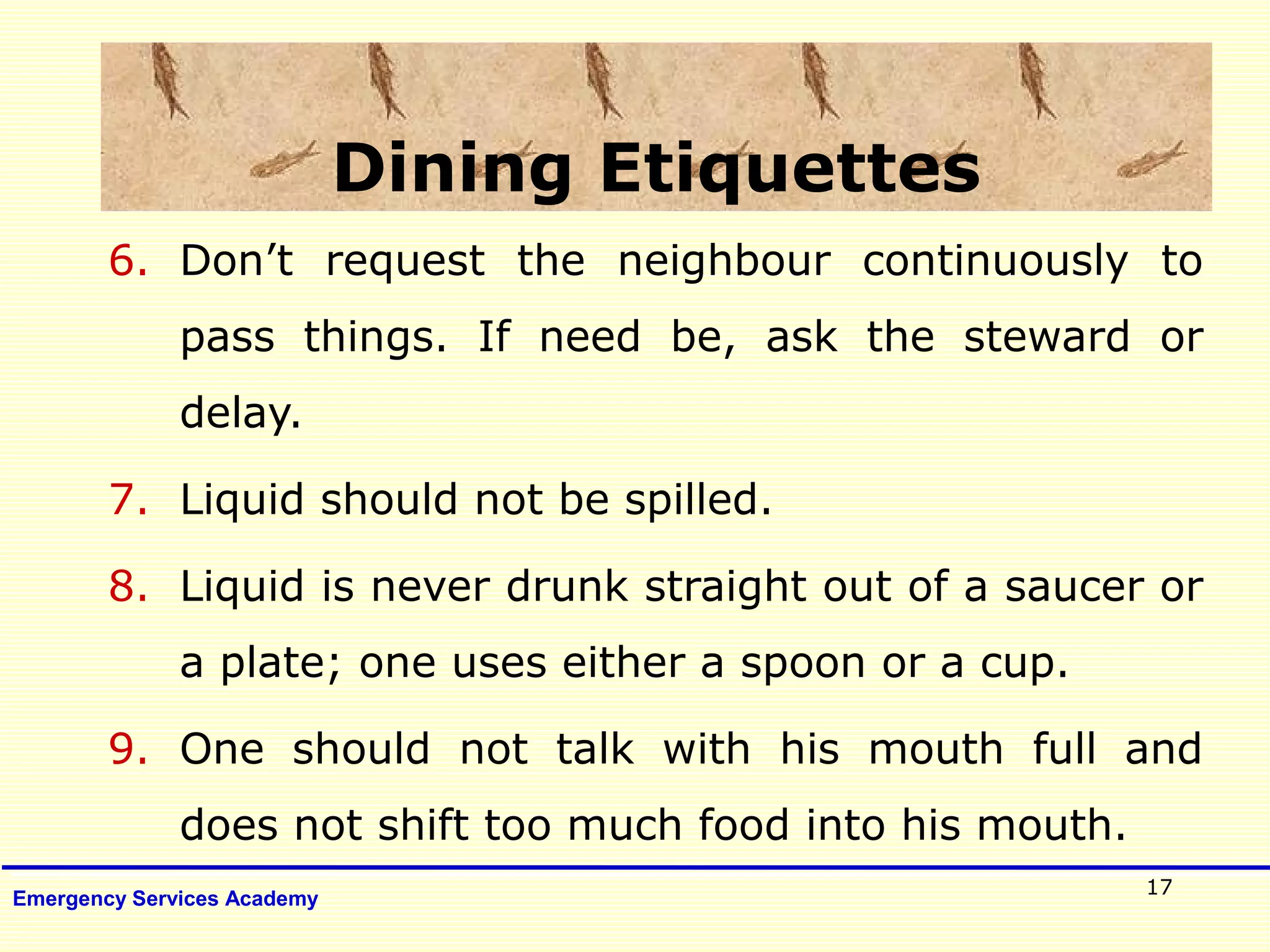 Mess etiquettes | PPT