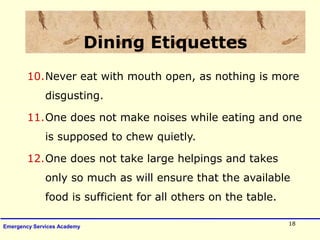 Mess etiquettes | PPT