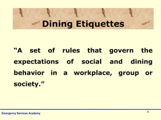 Mess etiquettes | PPT