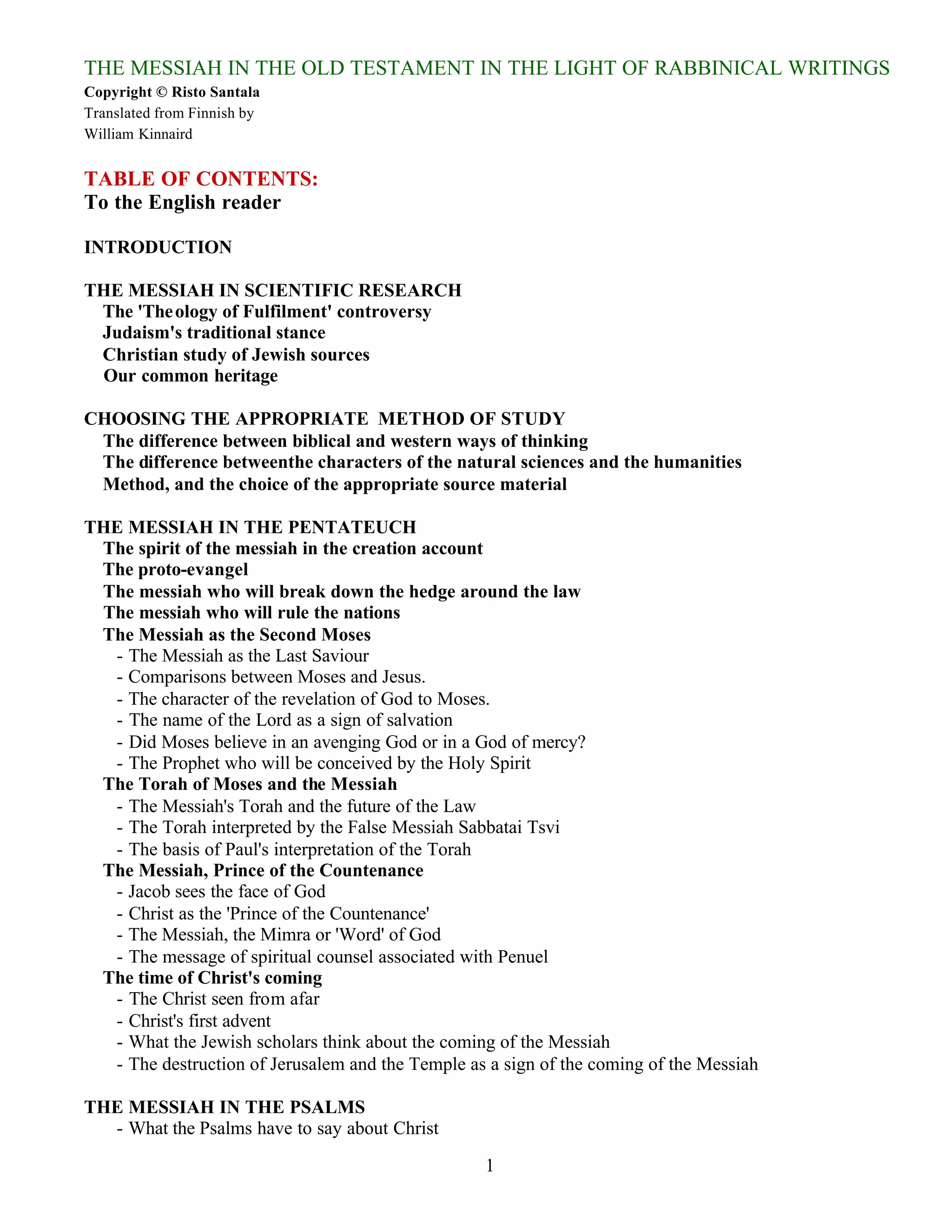 Messiah in the old testament in the light of rabbinical rabbis | PDF ...