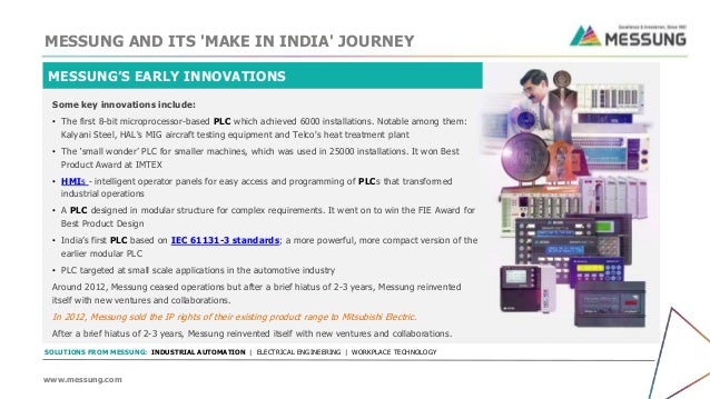MESSUNG AND ITS'MAKE IN INDIA' JOURNEY | PPT