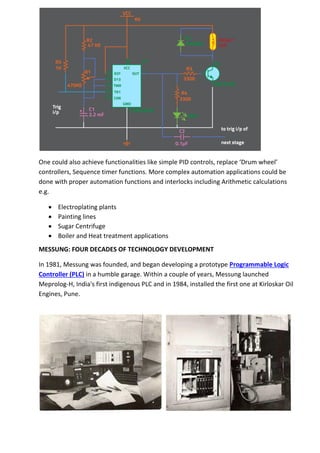 MESSUNG AND THE EVOLUTION OF THE PLC SYSTEM IN INDIA | PDF