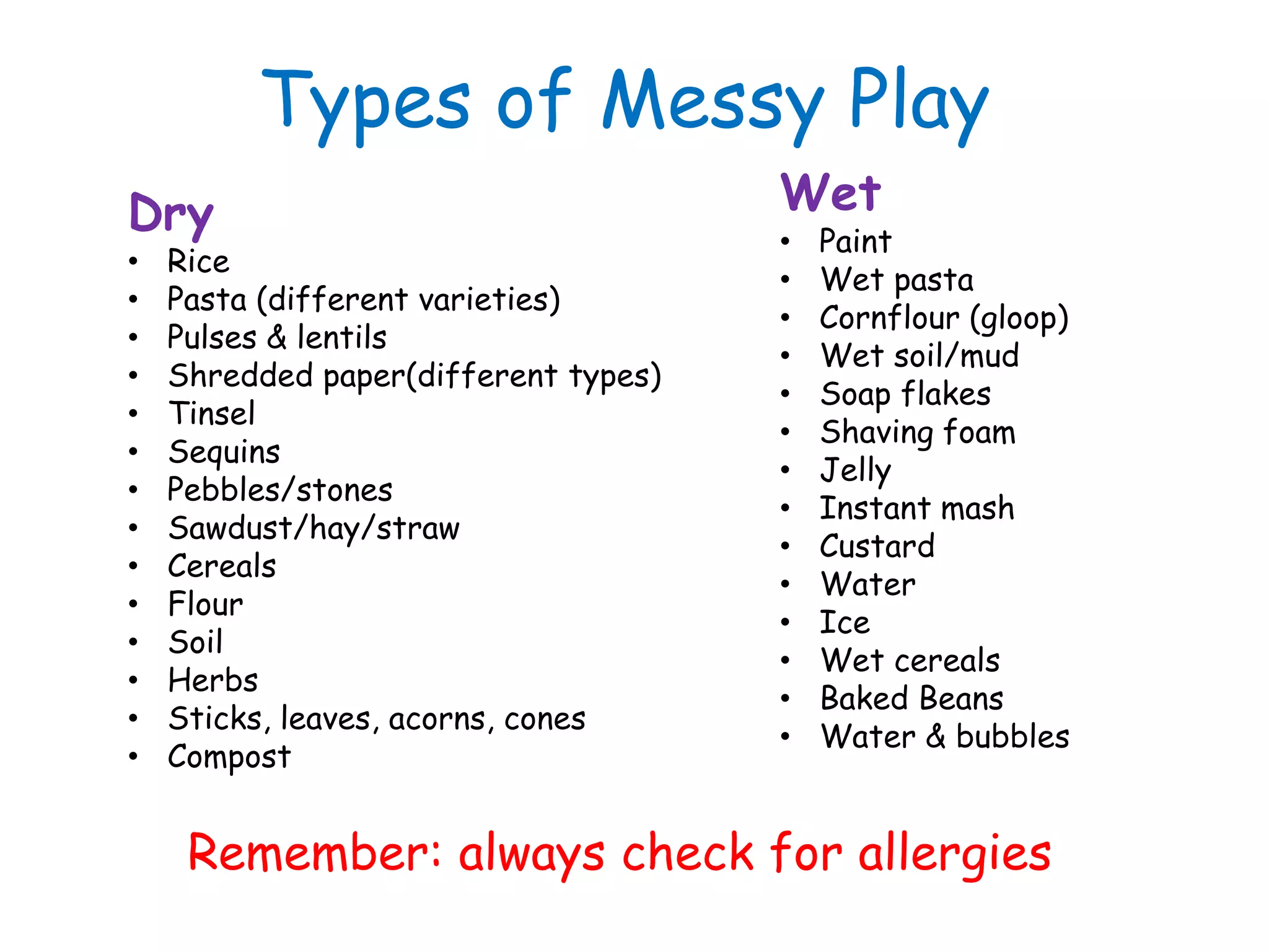 Messy play presentation | PPTX