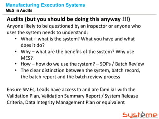 MES systems | PPTX