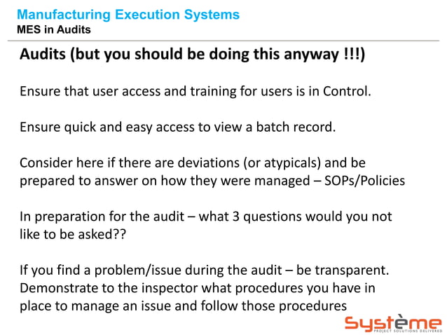 MES systems | PPTX