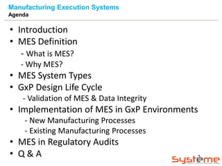MES systems | PPTX