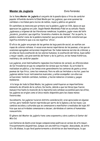 Mester de juglaría | ODT