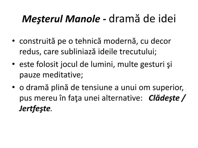 Mesterul Manole | PPT