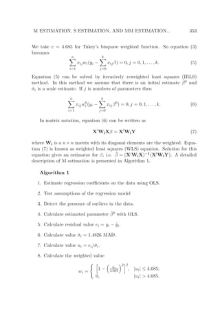 M estimation, s estimation, and mm estimation in robust regression | PDF | Web Development ...