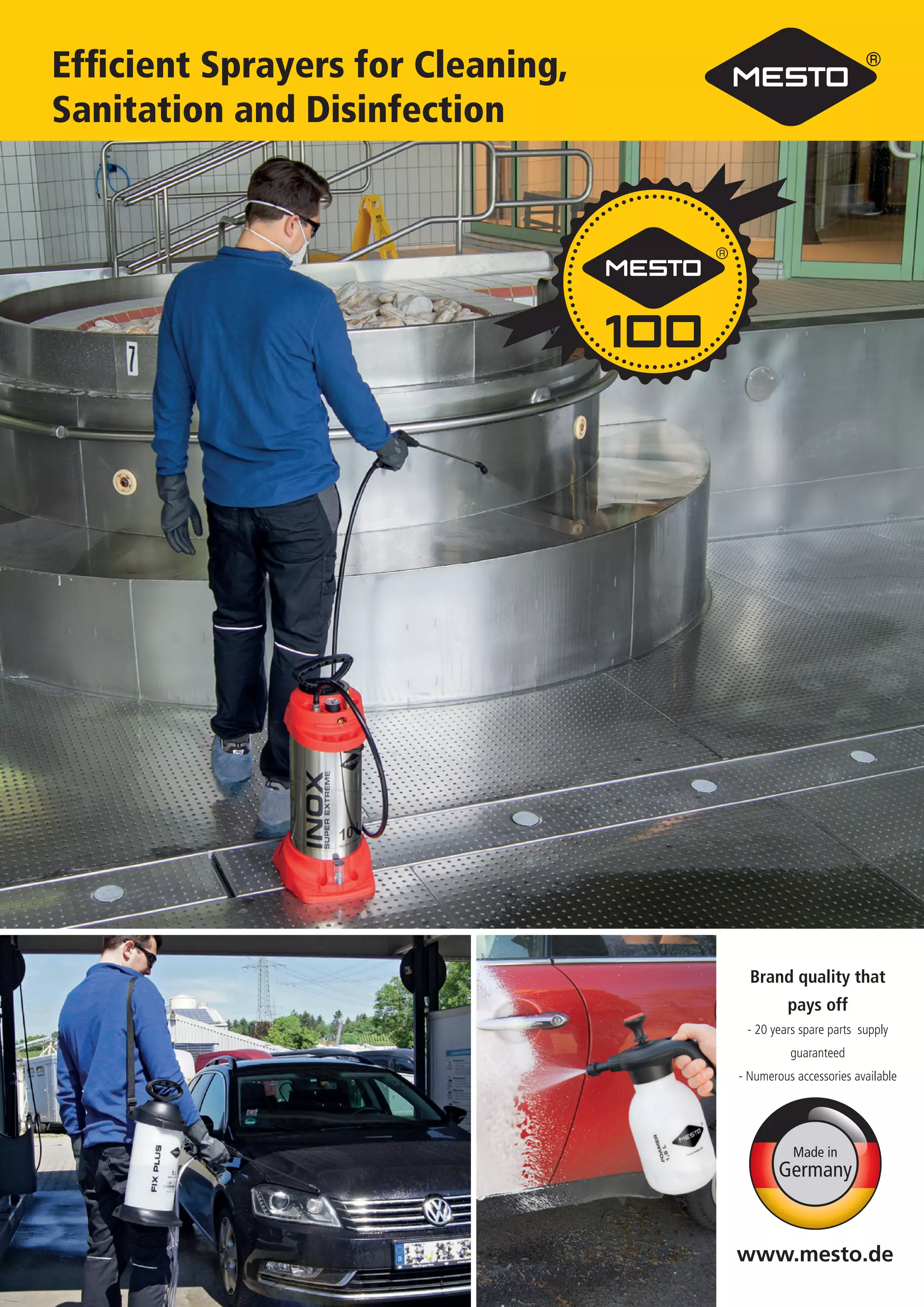 Mesto Sprayers for Cleaning, Sanitation and Disinfection | PDF
