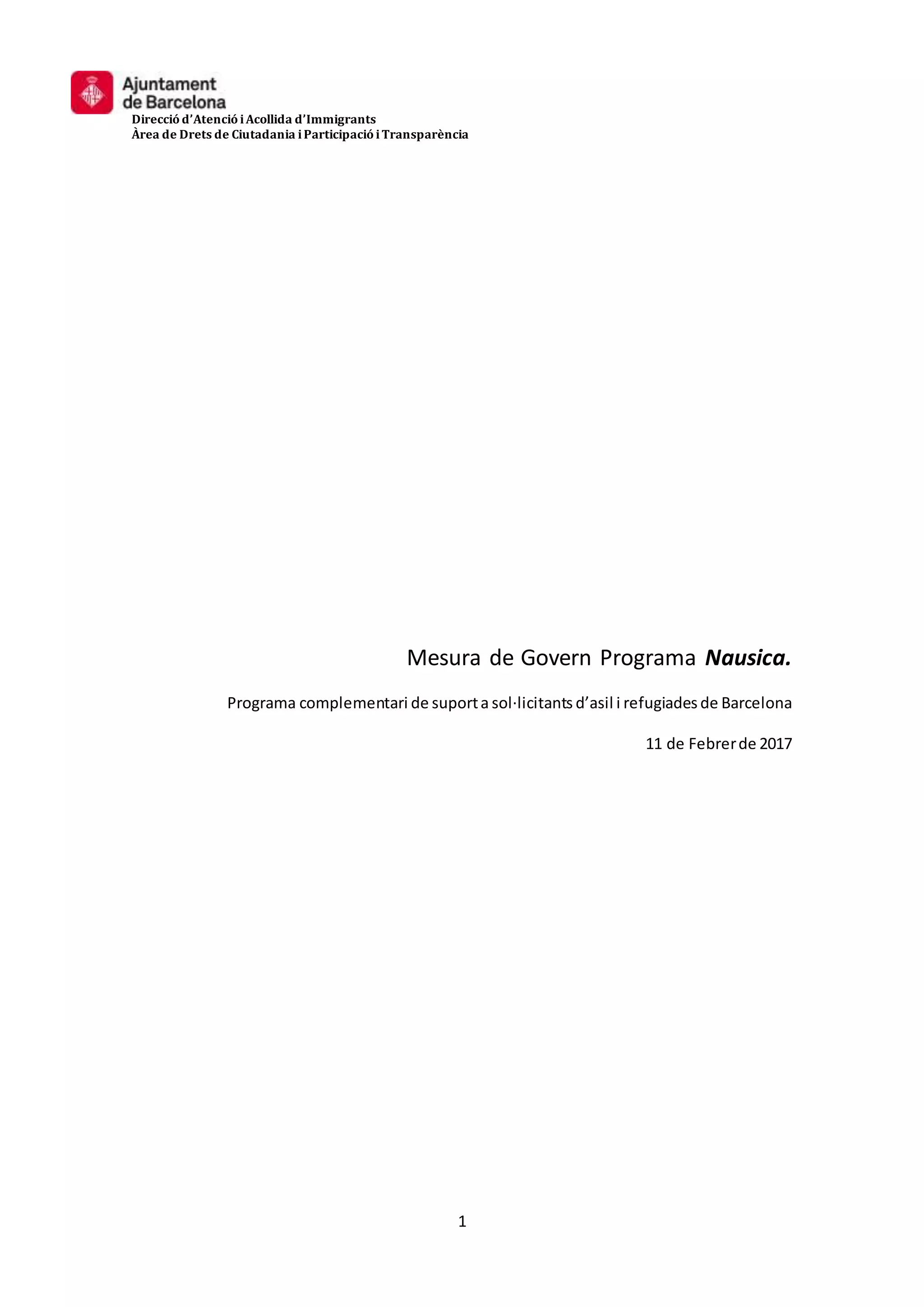 Mesura de govern programa Nausica | PDF