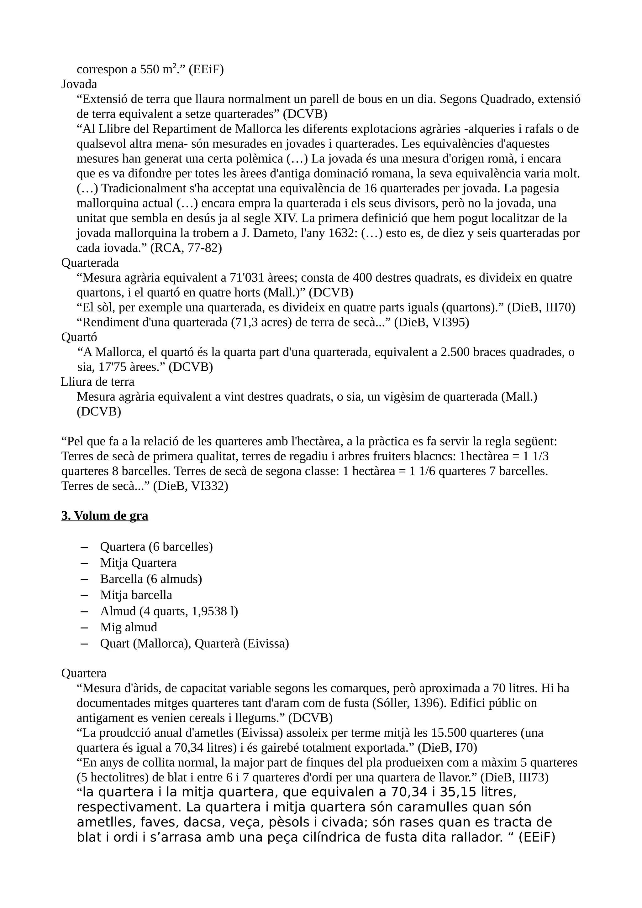 Mesures tradicionals | PDF