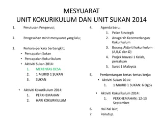 Mesyuarat kokurikulum bil3 2014 | PPT