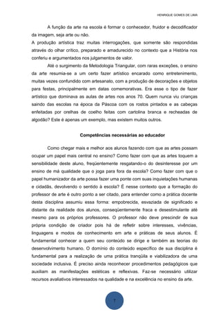 Metodologia do ensino das artes visuais | DOC