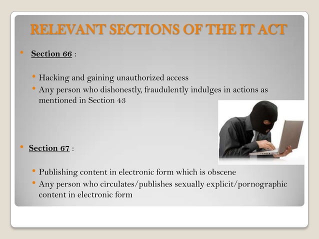 Information technology act | PPTX | Crime & Harmful Acts to Individuals ...