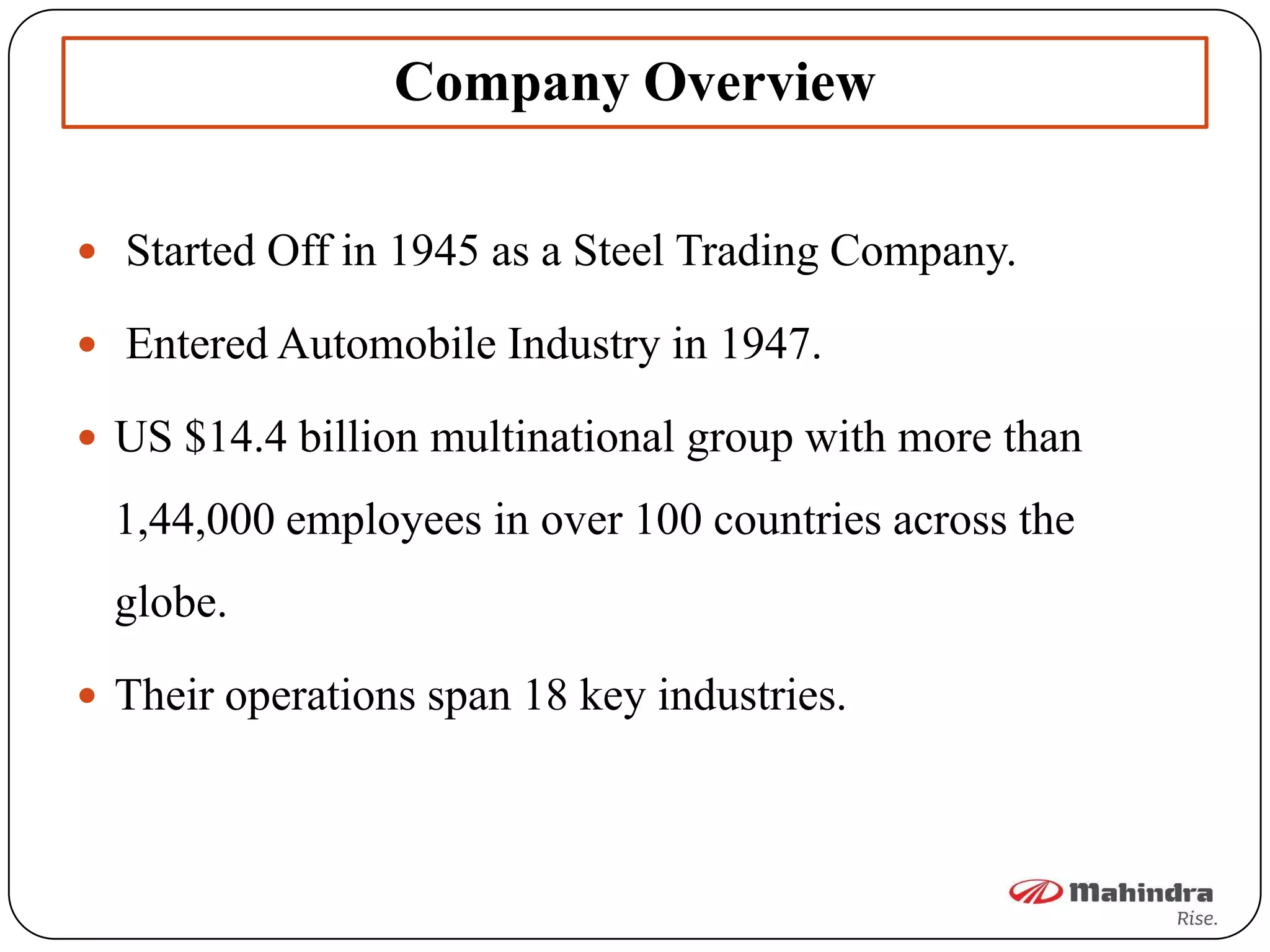 Mahindra & Mahindra - Proficiencies & Ethics in HRM | PPTX