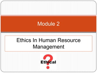 Mahindra & Mahindra - Proficiencies & Ethics in HRM | PPTX