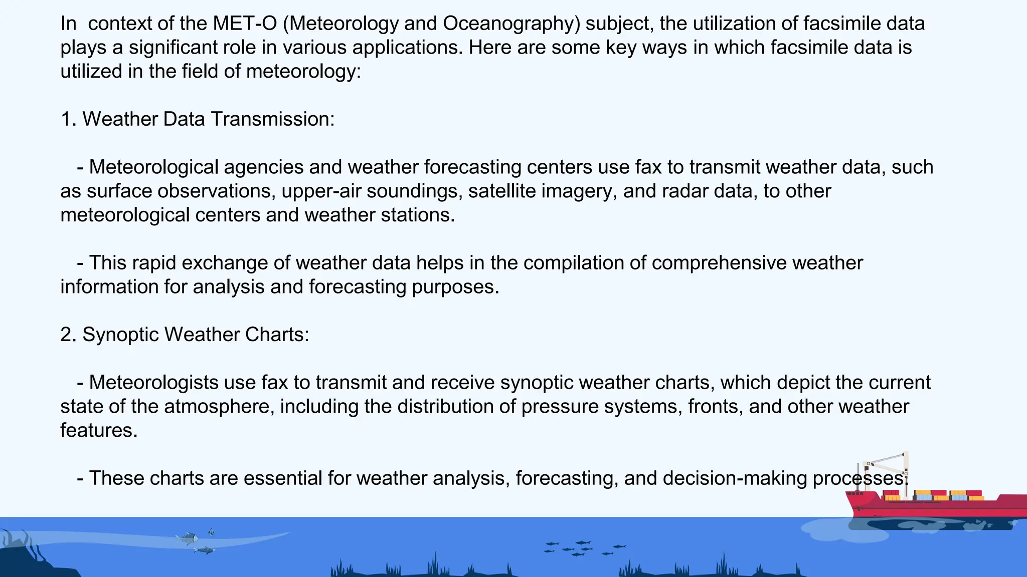 Meteorology and Oceanography in the modern world | PPTX