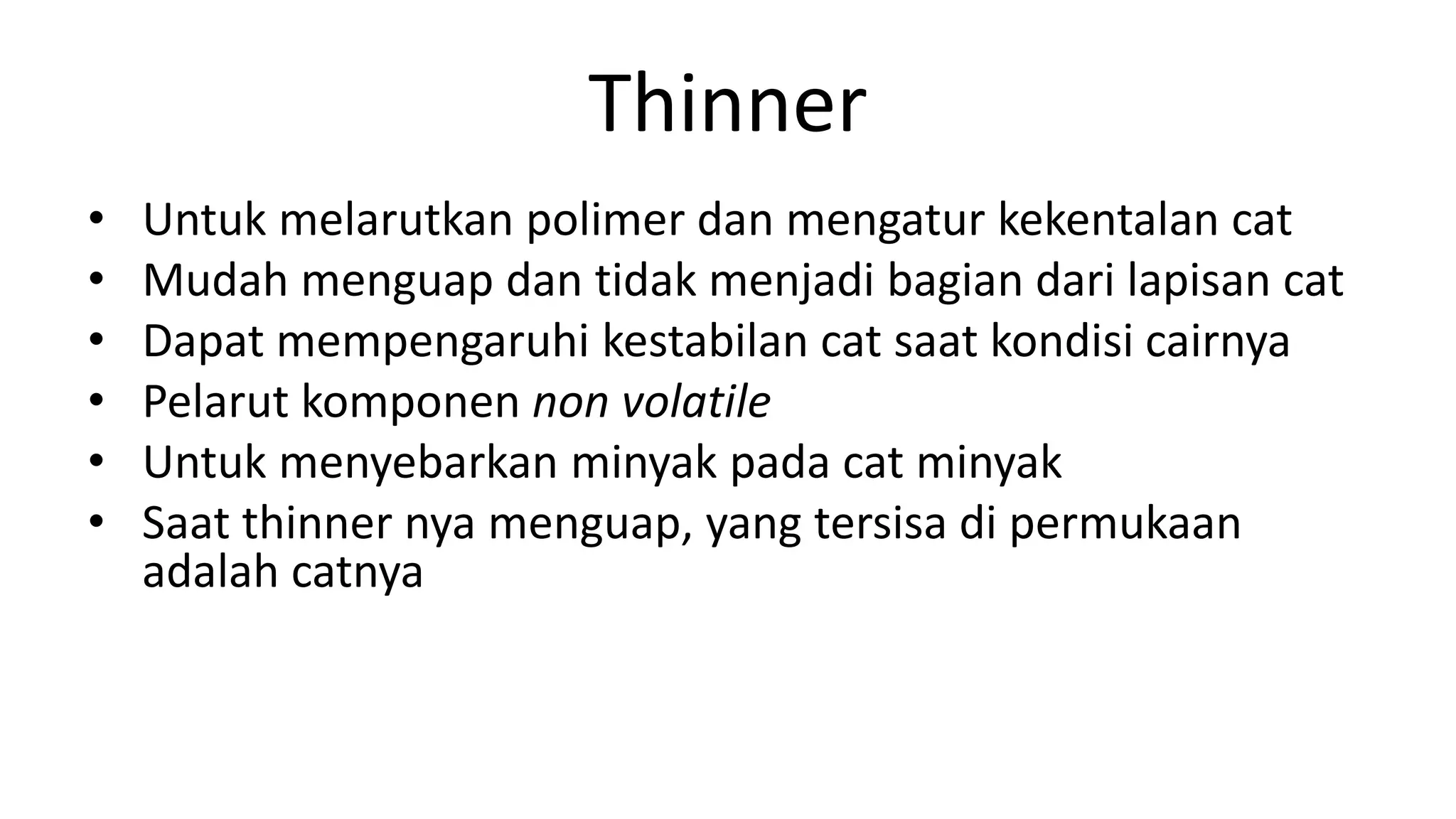 Kimia dalam industri (Cat) - Update slide 1 Oktober 2019 | PPTX