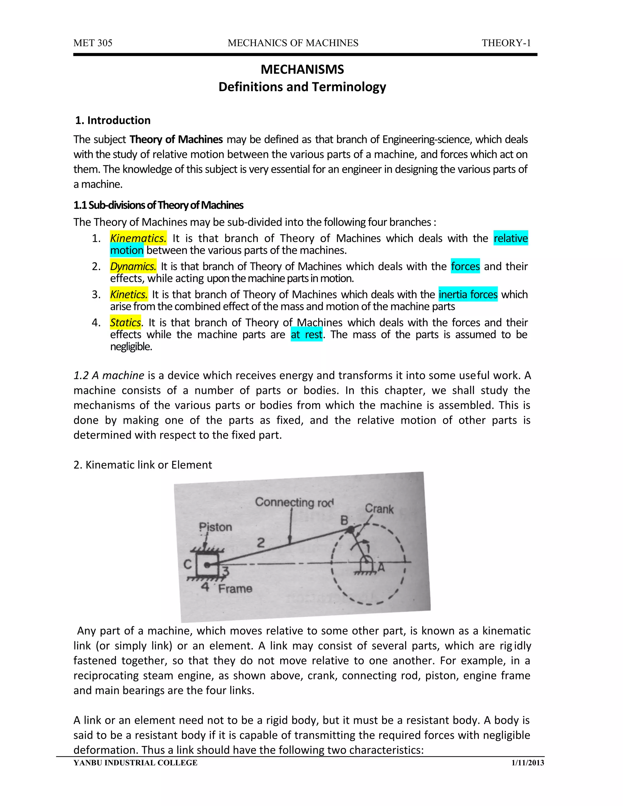 Met 305 tutorial-0_simple_mechanisms | DOC | Physics | Science